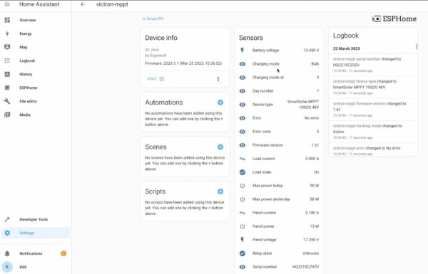 Step-by-Step Tutorial: Add Victron MPPT to Home Assistant with ESPHome ...